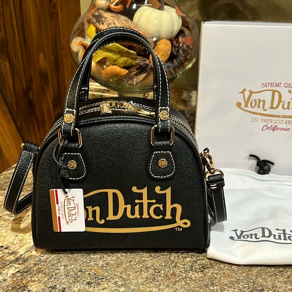 Von Dutch | Bags | Von Dutch Nwt Racing Inspired Black Gold Bowling Bag ...